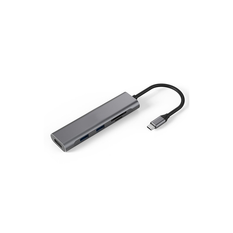 Adapteris USB Type-C - 2 x USB 3.0, HDMI, SD, TF | Delsa.lt